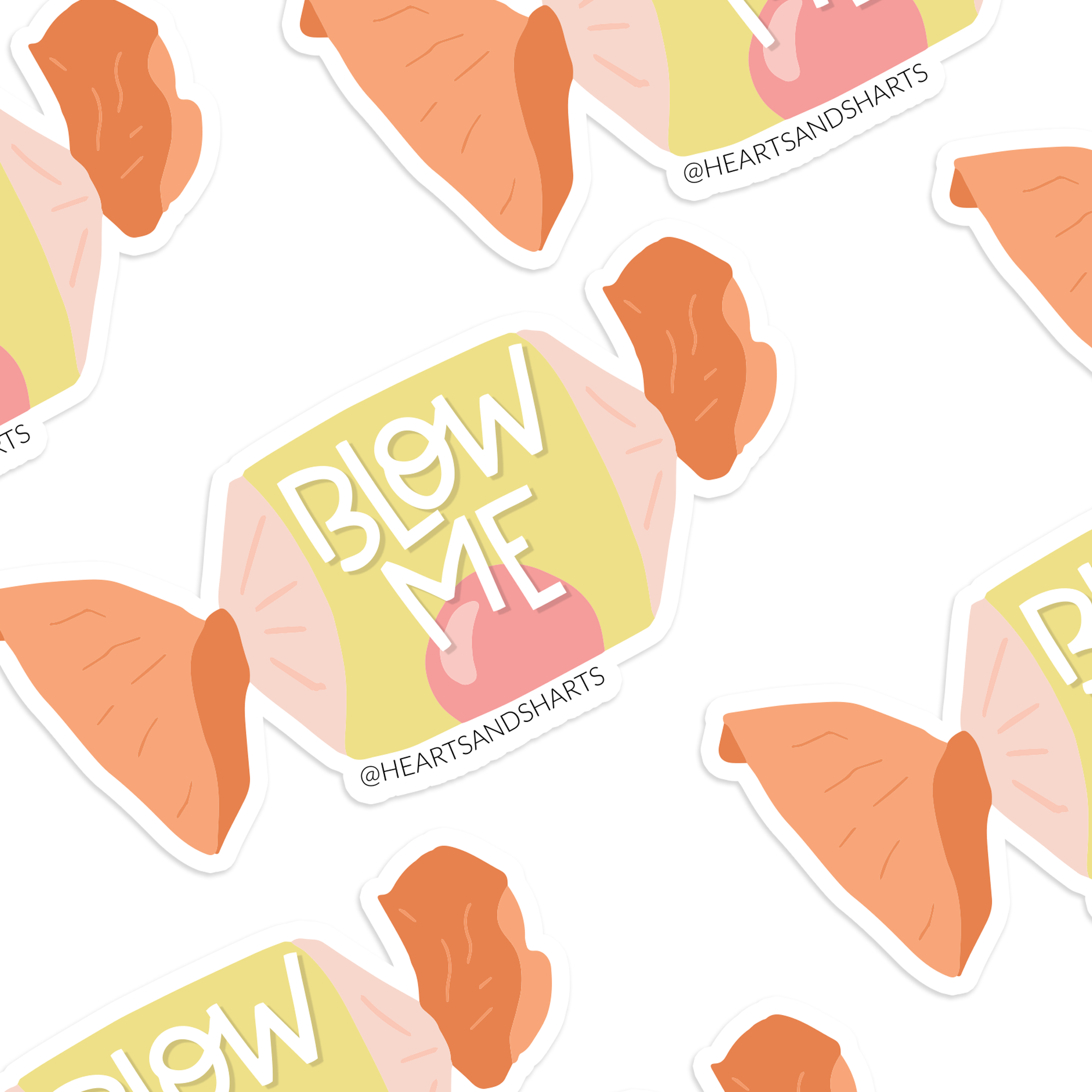 BUBBLE GUM ILLUSTRATED 3X3 VINYL STICKER – Hearts and Sharts