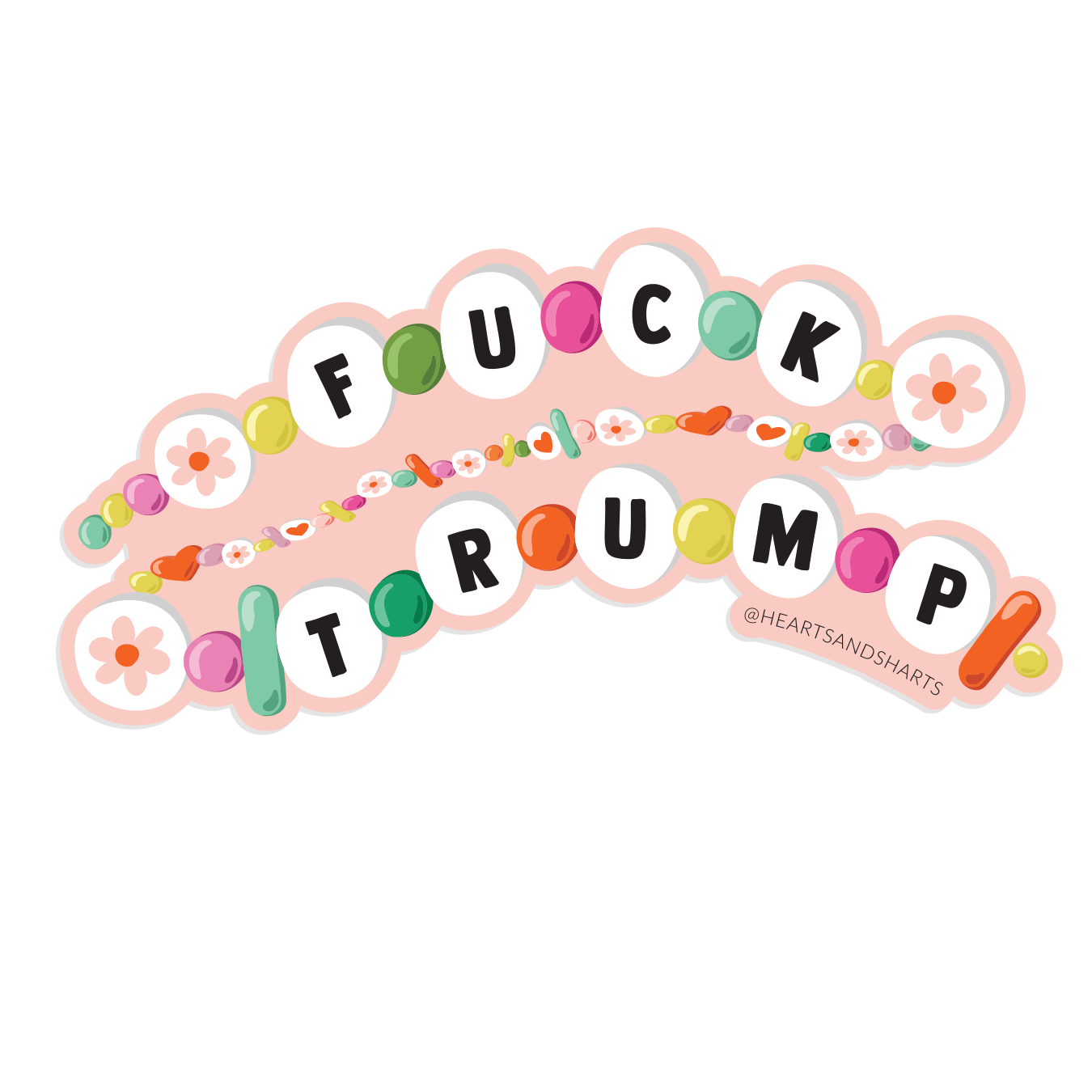 FDT FRIENDSHIP BRACELET 3X3 ILLUSTRATED VINYL STICKER – Hearts and Sharts