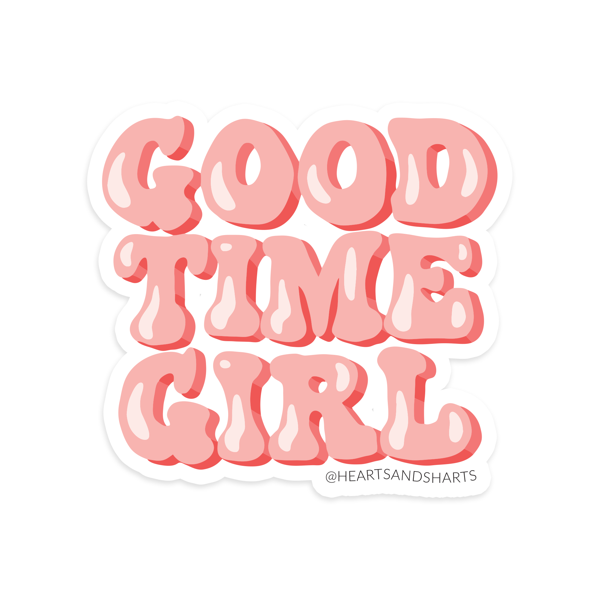 GOOD TIME GIRL ILLUSTRATED 3X3 VINYL STICKER – Hearts and Sharts