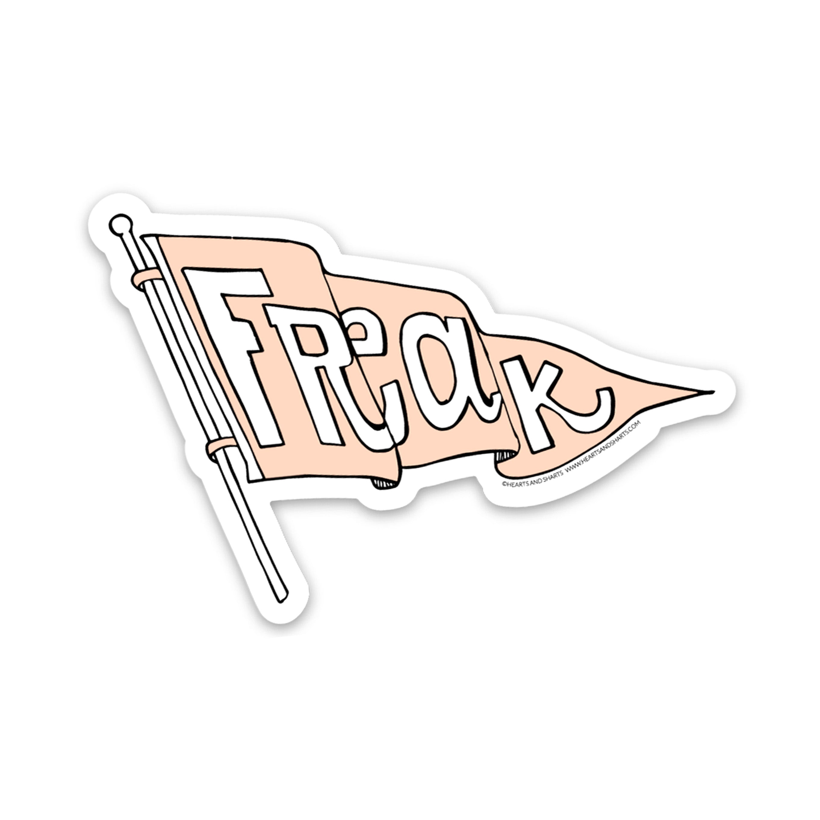 FREAK FLAG ILLUSTRATED 3X3 VINYL STICKER – Hearts and Sharts